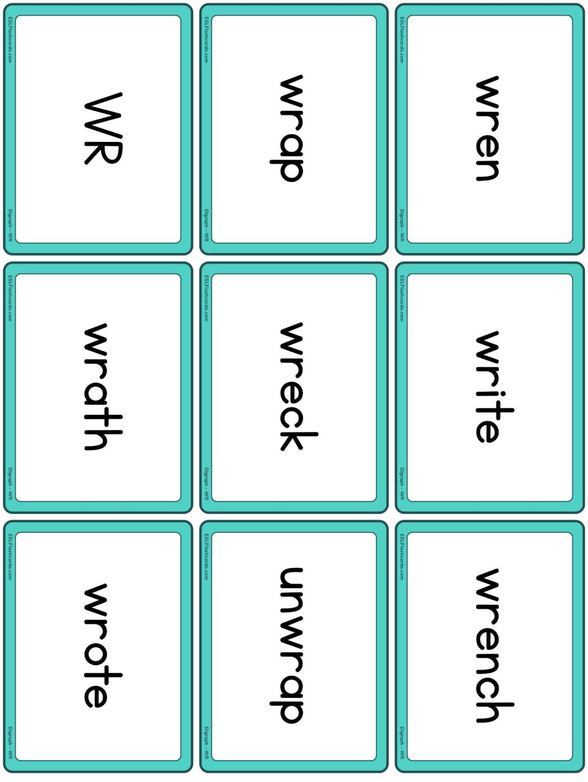 Consonant Digraphs – ESL Flashcards