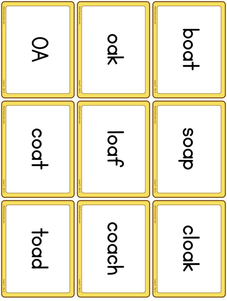 long vowels – ESL Flashcards