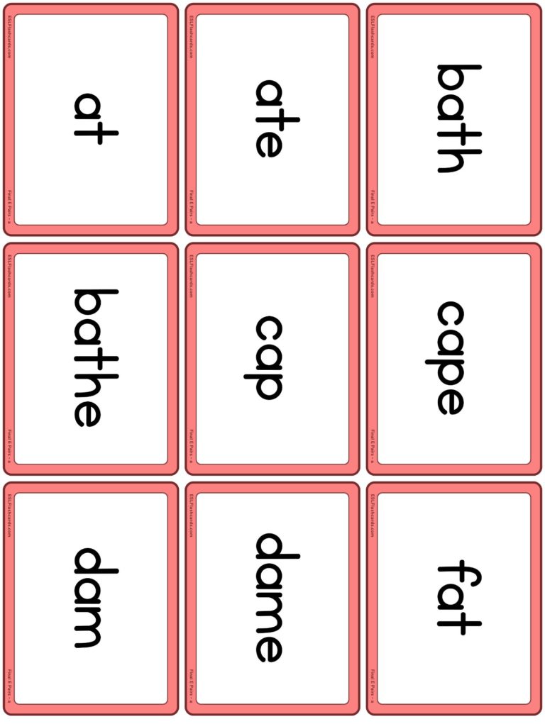Long Vowel Sounds – ESL Flashcards