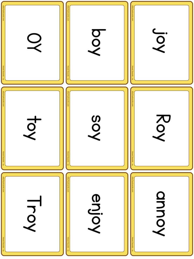 R-Controlled Vowels – ESL Flashcards