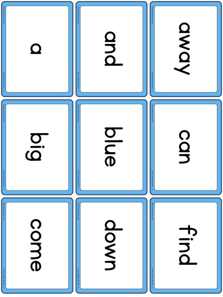 sight words – ESL Flashcards