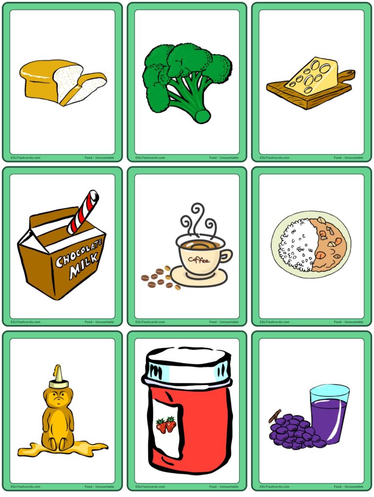 Uncountable Food – ESL Flashcards
