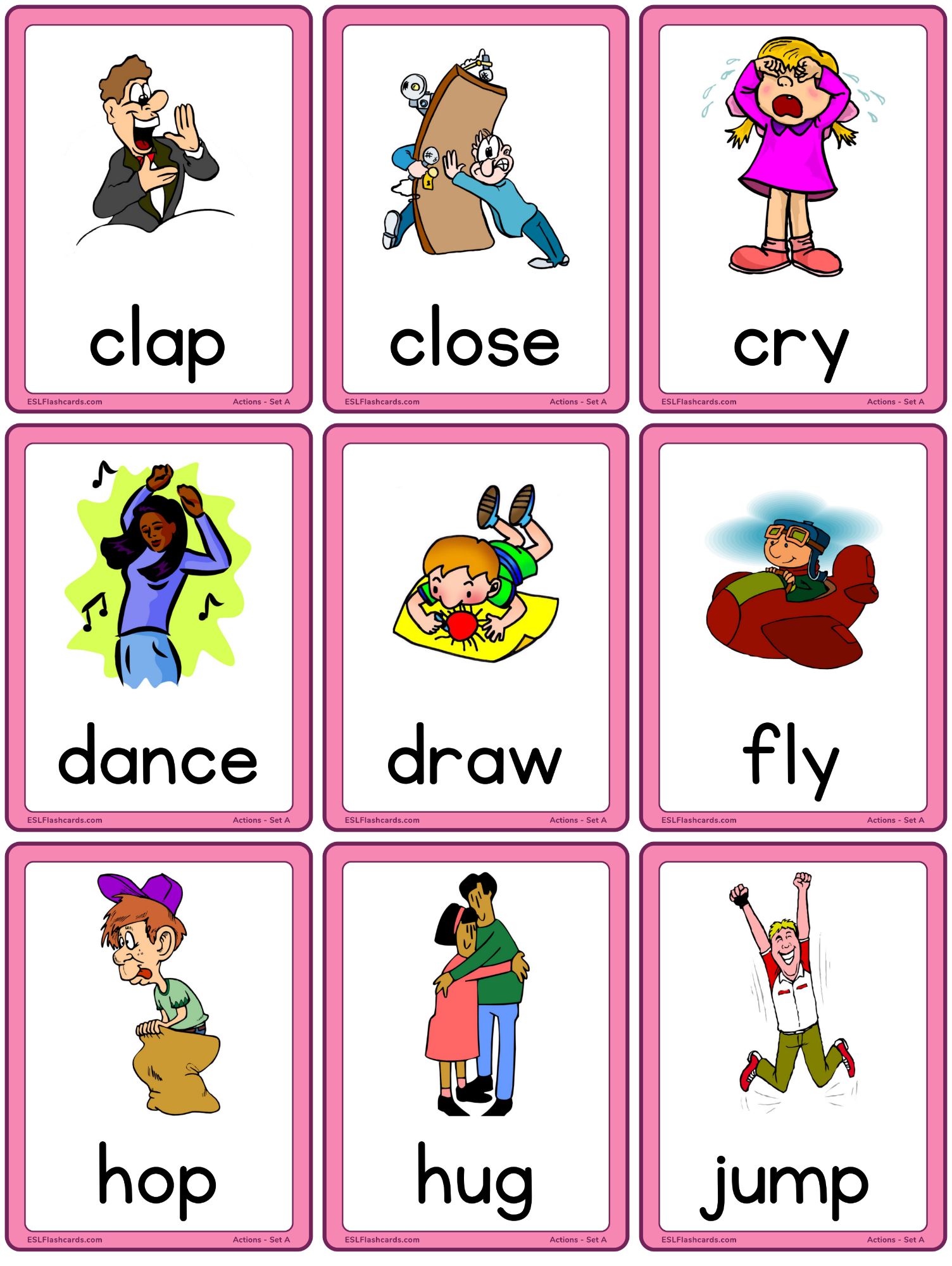 Free Printable Action Flashcards PRINTABLE TEMPLATES