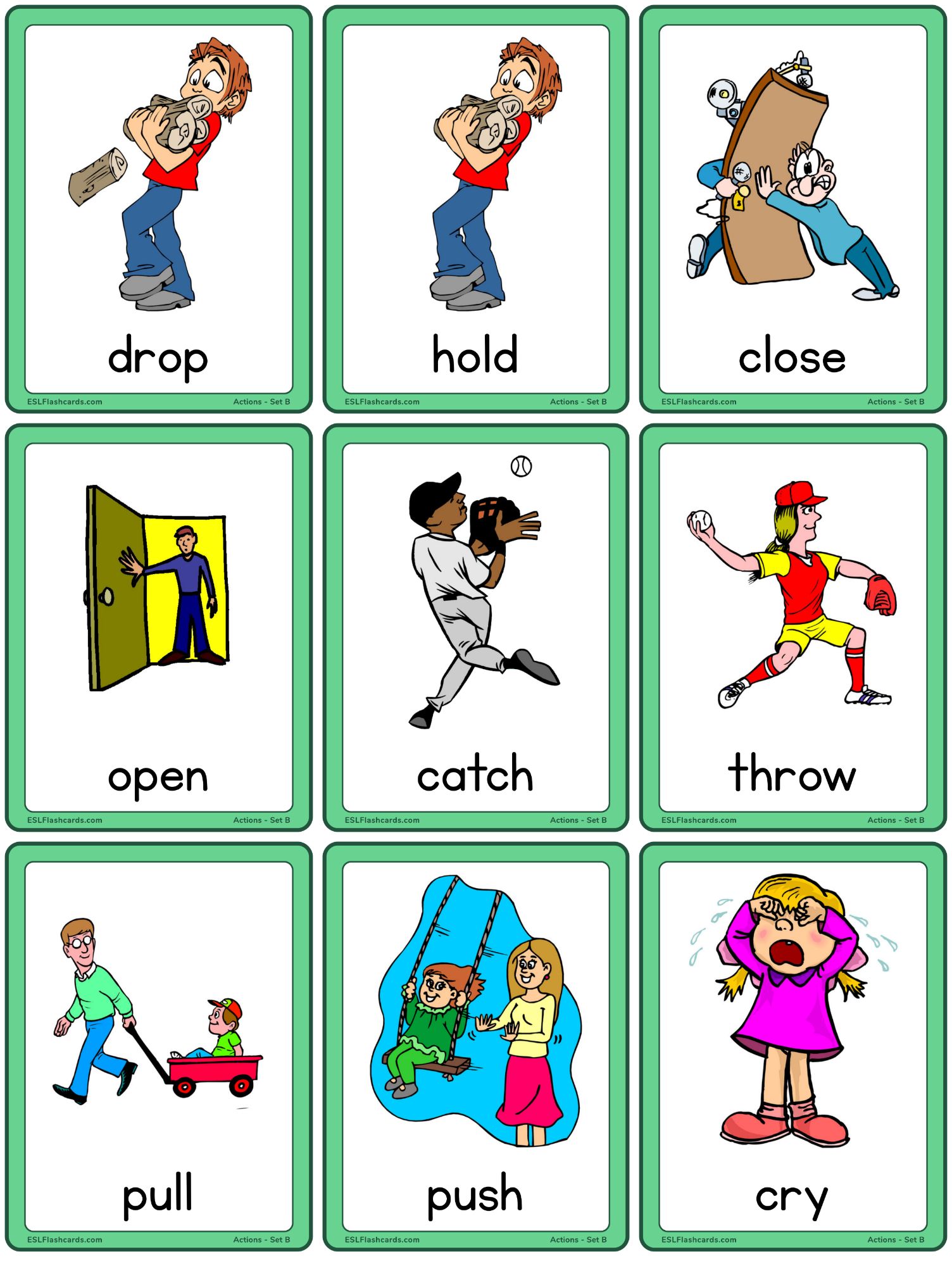 Free Printable Action Flashcards PRINTABLE TEMPLATES