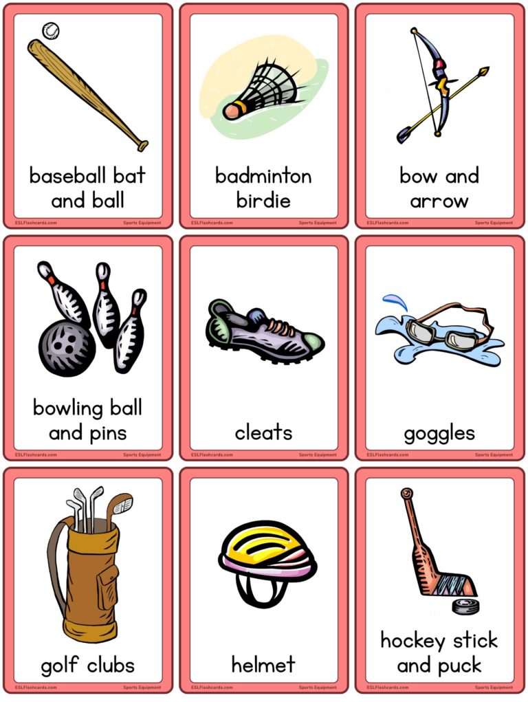 Sports Actions – ESL Flashcards