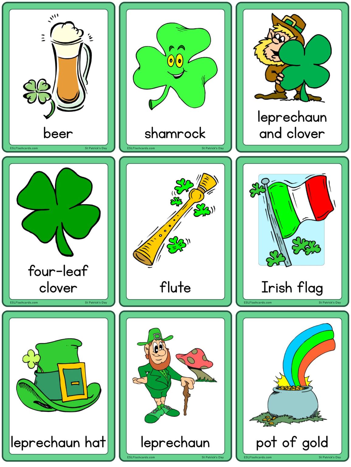 St Patrick’s Day Flashcards – ESL Flashcards