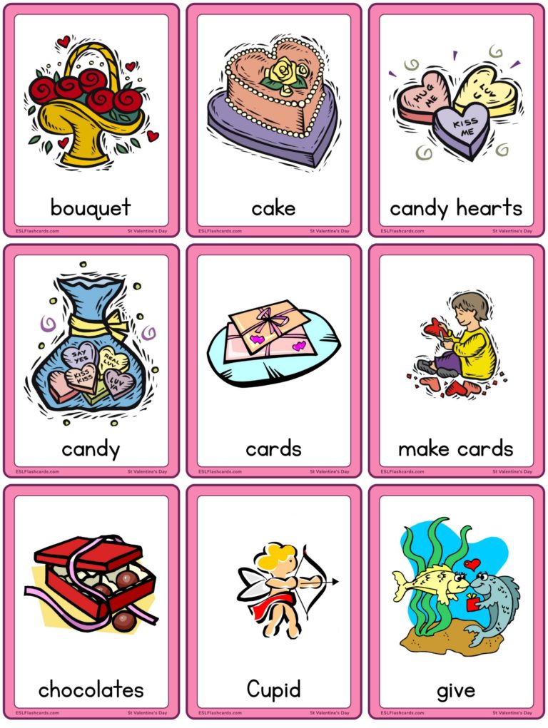 Valentine’s Day Flashcards – ESL Flashcards