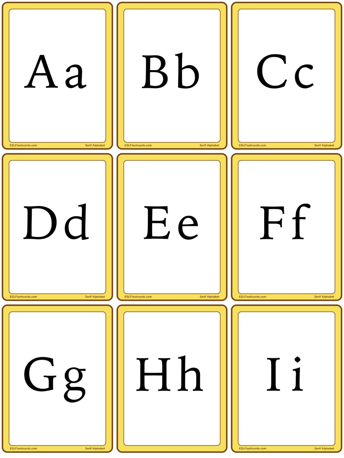 Alphabet Cards – ESL Flashcards