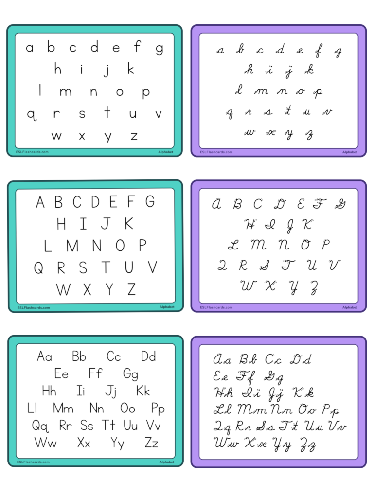 Alphabet Cards – ESL Flashcards