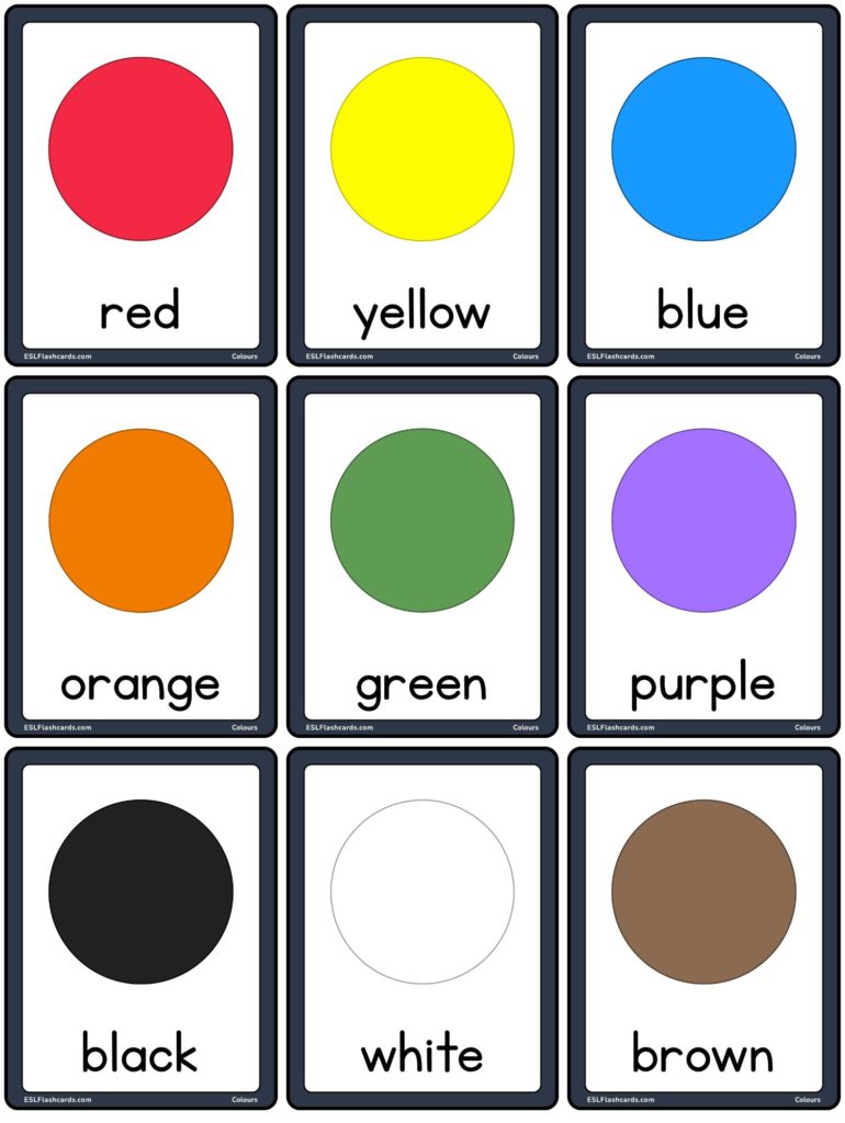 Kindergarten Flashcards – ESL Flashcards