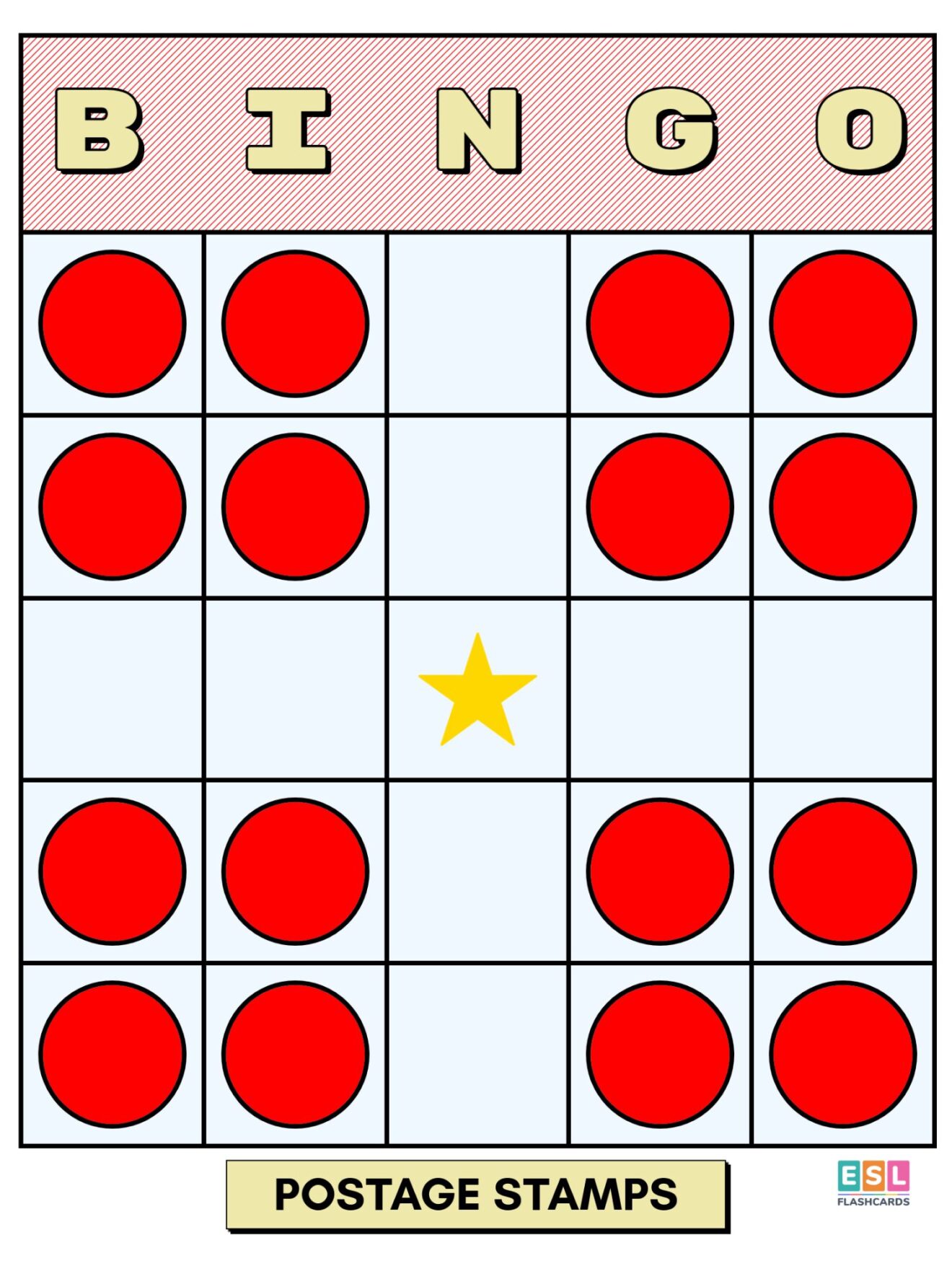 Winning Bingo Patterns – ESL Flashcards