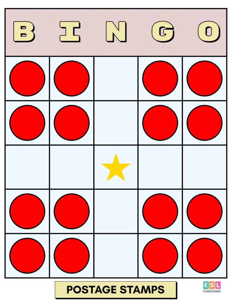 Winning Bingo Patterns – ESL Flashcards