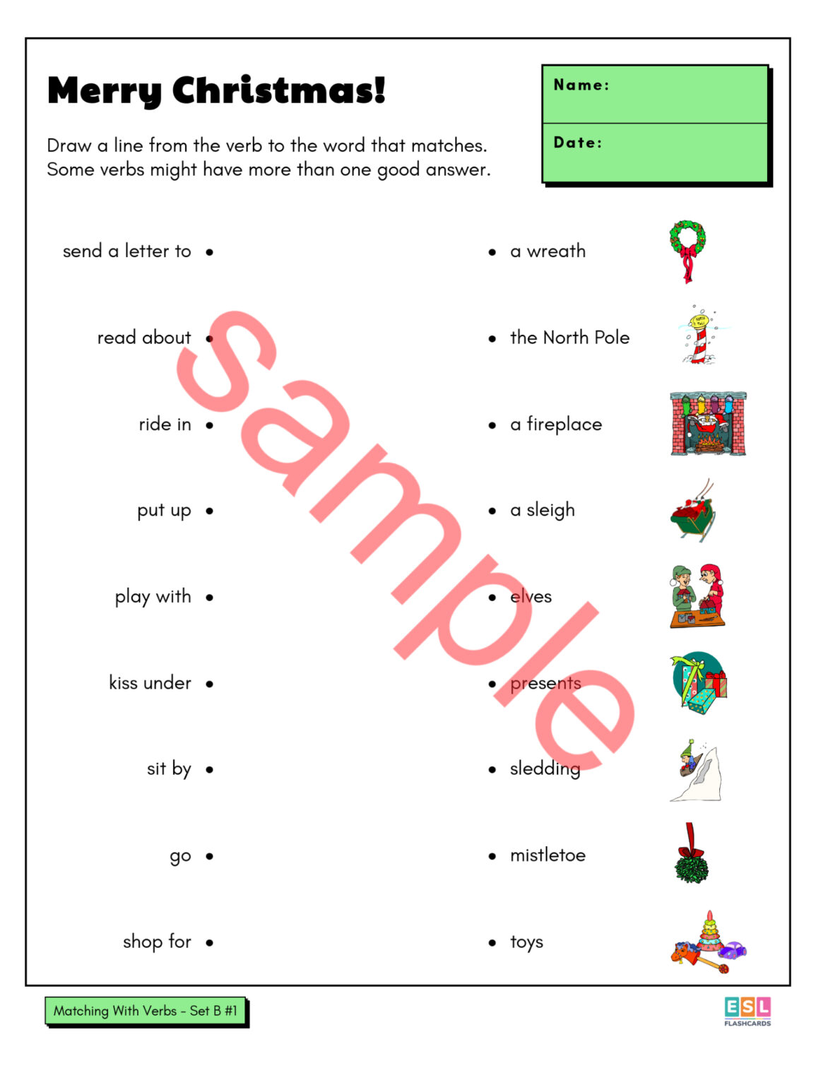 Christmas Worksheets – ESL Flashcards