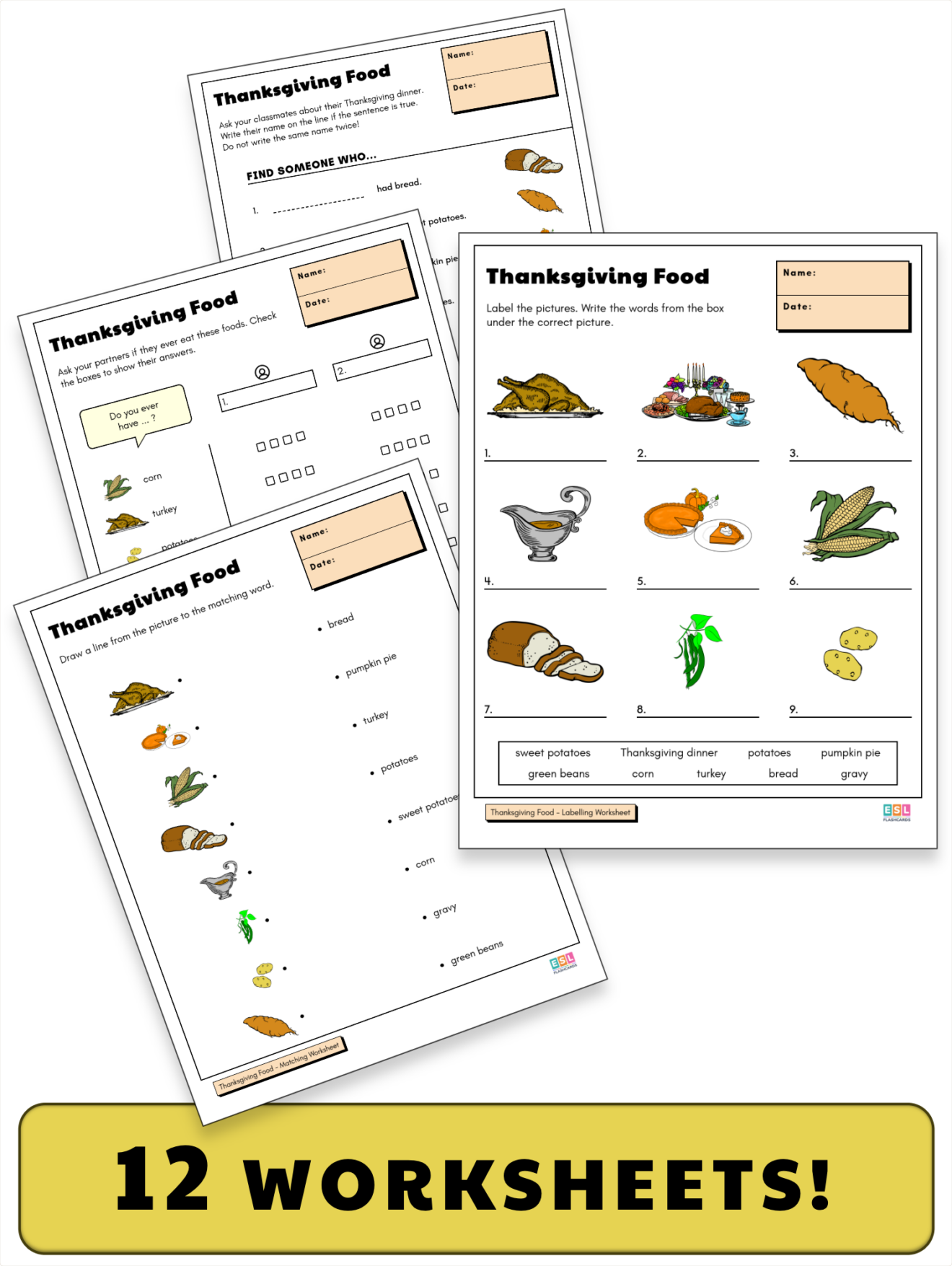 Thanksgiving Food – ESL Flashcards